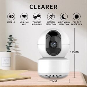 QIHANERS Indoor Pet Cam，Home Security Monitor Ring Dogs Camera Baby 360°Rotate，2K HD WiFi Camera Lnfrared Night Vision with Smart Motion Detection Phone App Siren & Live Video Two-Way Talk