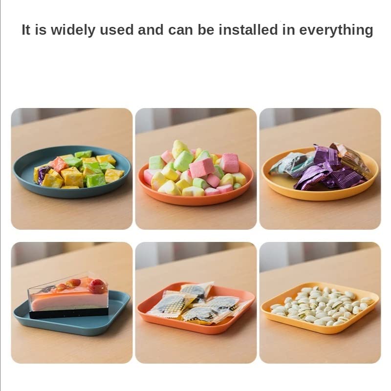 BAOSHILI Spit Bone Dish Household Food Grade 6 Inch Table Garbage Plate Snack Dessert Fruit Cake Dish Creative Home Kitchen storage tray (Round)