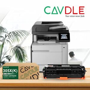 CAVDLE 305X Remanufactured Black Toner Cartridge Replacement for HP 305X 305A CE410A CE410X CE411X CE412X CE413X Work with HP Pro MFP M351A M375nw M451nw M451dn M451dw M475dw M475dn High Yield-1 Pack