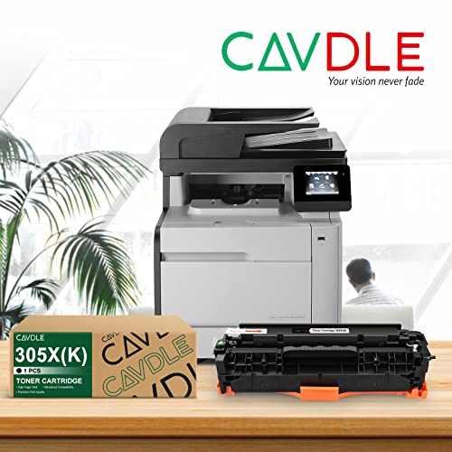 CAVDLE 305X Remanufactured Black Toner Cartridge Replacement for HP 305X 305A CE410A CE410X CE411X CE412X CE413X Work with HP Pro MFP M351A M375nw M451nw M451dn M451dw M475dw M475dn High Yield-1 Pack