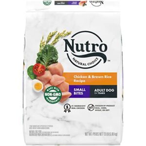 nutro natural choice adult small bites dry dog food, chicken & brown rice recipe dog kibble, 13 lb. bag