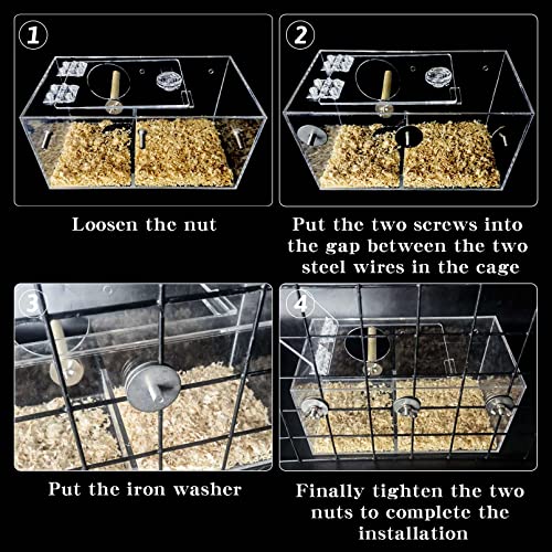 Hamiledyi Acrylic Parakeet Nesting Box Budgie Nesting Box with Perch Parrots Mating Box for Birds, Parrot, Lovebirds, Parrotlet, Finch, Sparrow and Small-Sized Birds