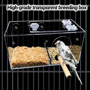 Hamiledyi Acrylic Parakeet Nesting Box Budgie Nesting Box with Perch Parrots Mating Box for Birds, Parrot, Lovebirds, Parrotlet, Finch, Sparrow and Small-Sized Birds