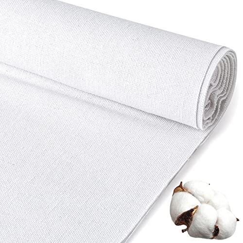 Caydo 20 by 60-Inch White Cotton Fabric Natural Cotton Fabric 100% Cotton Fabric for Embroidery Sewing and Garments Craft