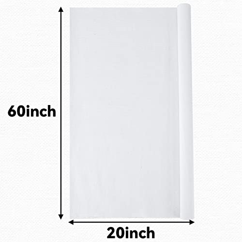 Caydo 20 by 60-Inch White Cotton Fabric Natural Cotton Fabric 100% Cotton Fabric for Embroidery Sewing and Garments Craft