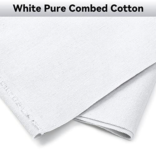 Caydo 20 by 60-Inch White Cotton Fabric Natural Cotton Fabric 100% Cotton Fabric for Embroidery Sewing and Garments Craft