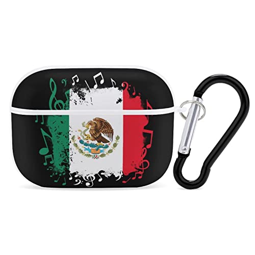 VINISATH Musical Mexico Flag Compatible with AirPods Pro Case Cover Keychain Portable Shockproof Airpod Cases Accessories Protective for Women Men Girls Hard Headphone Apple