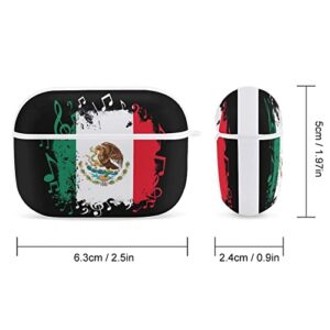 VINISATH Musical Mexico Flag Compatible with AirPods Pro Case Cover Keychain Portable Shockproof Airpod Cases Accessories Protective for Women Men Girls Hard Headphone Apple