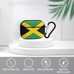 Jamaican Flag Pattern Compatible with AirPods Pro Case Cover with Keychain Portable Shockproof Airpod Cases Accessories Protective Case for Women Men Girls Hard Headphone Case for Apple Airpods Pro