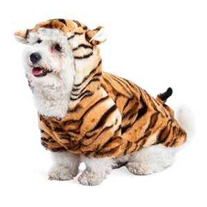 Mogoko Funny Dog Tiger Costumes, Pet Halloween Christmas Cosplay Dress Small Pet Cat Tiger Costume Animal Fleece Hoodie Warm Outfits Clothes