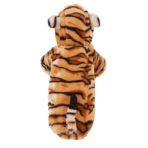 Mogoko Funny Dog Tiger Costumes, Pet Halloween Christmas Cosplay Dress Small Pet Cat Tiger Costume Animal Fleece Hoodie Warm Outfits Clothes