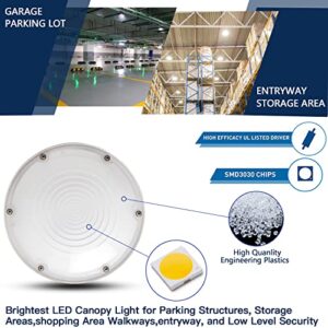 40W LED Canopy Ceiling Light with Motion Sensor, 5600LM 5000K Outdoor Garage Ceiling Light, 120-180w HPS/MH Equiv. 100-277VAC IP65 for Gas Station Ceiling Lighting ETL&DLC, 5 Years Warranty-2Pack