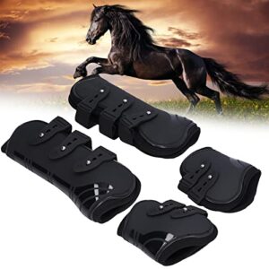 Horse Boots, 4Pcs PU Shell Protective Horse Tendon Boots, Horse Splint Boots for Front Legs and Rear Legs, Protective Horse Leg Wraps, Leg Protection and Support for Riding, Jumping(XL)