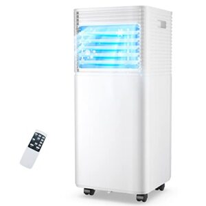 goflame portable air conditioner, 8000 btu powerful ac unit with remote control and 4 universal casters, 3-in-1 air cooler & dehumidifier & fan with 24h timer for living room, bedroom, office, black