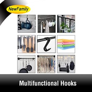 NewFamily S Hooks Black, 20pack 4.3in S Hooks Heavy Duty for Hanging, S Shaped Hooks for Garden, Kitchen(Phantom Black)…