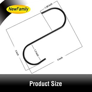 NewFamily S Hooks Black, 20pack 4.3in S Hooks Heavy Duty for Hanging, S Shaped Hooks for Garden, Kitchen(Phantom Black)…