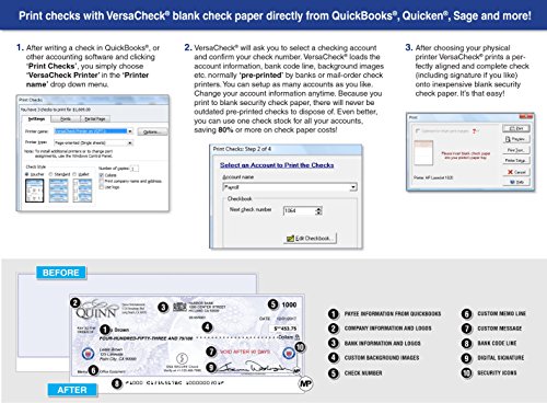 VersaCheck HP OfficeJet Pro 8210 MXE MICR Check Printer X1 Platinum Check Printing Software Bundle, Black