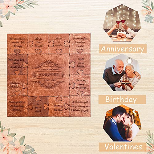 Anniversary Love Puzzle Gifts for Husband Wife Him Her Gifts- Birthday Gifts for Boyfriend Girlfriend Husband Wife Him Her Valentines Gifts 12 Reason Why I Love You