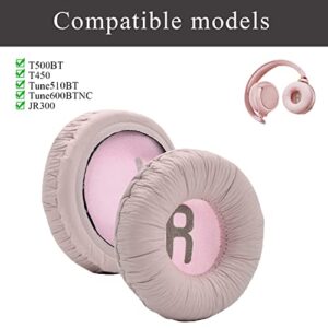 Aiivioll Replaceable Foam Headphone Cover Compatible with T500BT, T450, Tune600BTNC, T510BT Wireless Headphone Ear Pads Headphone Ear Pad Repair Parts (Wrinkled Leather Print, Pink)