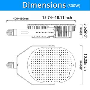 300W LED Retrofit Kit with Power Supply, 40500 LM 5000K Daylight Shoebox LED Retrofit Kit Light (1000W MH/HID Eq) E39 Mogul Base for Parking Lot Lights, High Bay Lights UL DLC Certified (300W 1-Pack)