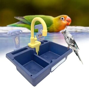 Hamiledyi Parrot Automatic Bath Tub,Pet Parrots Bathing,Bird Bathtub Parrot Shower with Faucet Multifunctional  Bath Box for Cockatiel  Parakeet  Finch Canary and Small Medium Birds  