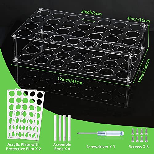 28 Holes Vinyl Storage Organizer, Acrylic Vinyl Roll Holder Vinyl Sheet Storage Rack Display Stand for Craft Room, Transparent and Lightweight, Compatible with 2-Inch Vinyl Roll - Clear Acrylic