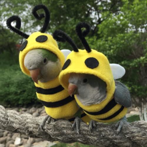 Bird Costume Bird Diaper Flight Suit Bird Bee Shape Bird Clothes Cosplay Photo Prop for Parrots Lovebird Budgie Parakeet Cockatiel Sun Conure, Small Animals Apparel (Bee Without Diaper, X-Large)