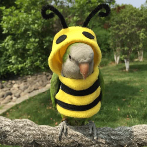 Bird Costume Bird Diaper Flight Suit Bird Bee Shape Bird Clothes Cosplay Photo Prop for Parrots Lovebird Budgie Parakeet Cockatiel Sun Conure, Small Animals Apparel (Bee Without Diaper, X-Large)