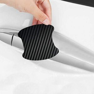 BRAVECOW 4PCS Universal 3D Car Door Handle Protector Film Carbon Fiber Waterproof Anti-Scratch Sticker Paint Guard for Car Vehicle