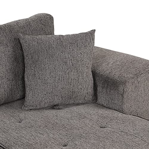 Olodumare 104" Inch Reversible Sectional Sofa, Modern L-Shape Pull Out Bed Sleeper Couch w/ 2 Stools, Storage Arm & Storage Chaise for Small Living Room (Knox Charcoal)