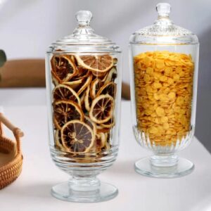 Woaiwo-q Candy Jars Set of 3,Clear Apothecary Jars,Glass Storage Jars for Wedding,Candy (27oz)