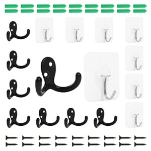 yywingek 8pcs wall hooks and 8 pack heavy duty self adhesive hooks