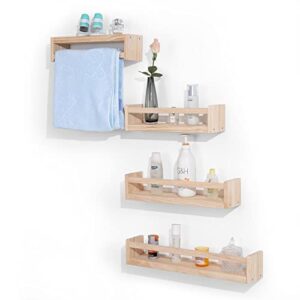 nursery book shelves natural wood wall bookshelves wall shelf for bathroom decor perfect for your kitchen bedroom dining room nursery room a set of 4 different sizes can be dyed