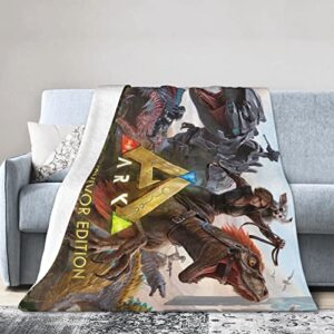 ark survival evolved blanket dinosaur sofa throw blankets lightweight plush cozy soft air conditioner blankets 80"x60"