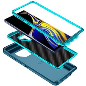 Mieziba for Galaxy Note 9 Case,Shockproof Dropproof Dustproof,3-Layer Full Body Protection Heavy Duty High Impact Hard Cover Case for Samasung Galaxy Note 9,Turquoise