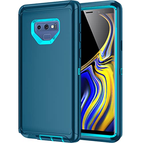 Mieziba for Galaxy Note 9 Case,Shockproof Dropproof Dustproof,3-Layer Full Body Protection Heavy Duty High Impact Hard Cover Case for Samasung Galaxy Note 9,Turquoise