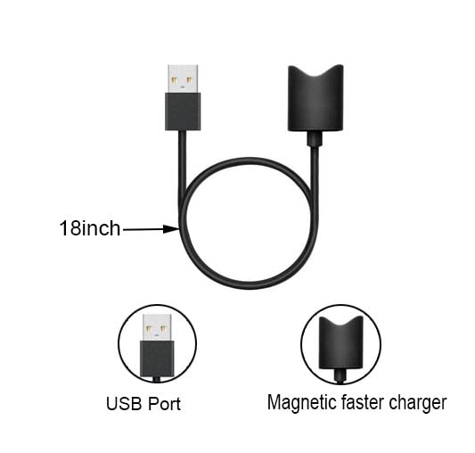 Forlity Magnetic USB Smart Charger Cable, Fast Charging Cable with 18inch,1 Pack (Black)