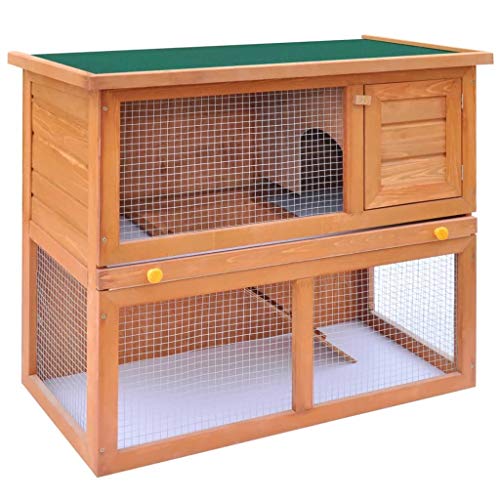 Outdoor Rabbit Hutch Small Animal House Pet Cage 1 Door Wood