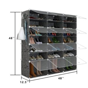 HOMICKER Shoe Rack Organizer, 48 Pair Shoe Storage Cabinet with Door Expandable Plastic Shoe Shelves for Heels, Boots, Slippers,8 Tier