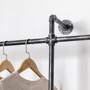 Industrial Pipe Clothing Racks with Shelves, Wall Mounted Clothes Racks with Hanging Rod, Heavy Duty Garment Racks, Industrial Retro Steampunk Closet Organizer Hall Tree for Home Retail Store