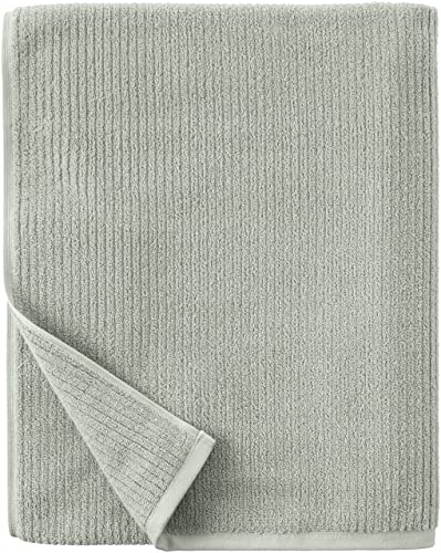 Amazon Aware 100% Organic Cotton Ribbed Bath Towels - Bath Towels, 4-Pack, Sage Green