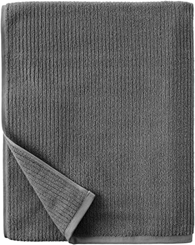 Amazon Aware 100% Organic Cotton Ribbed Bath Towels - Bath Towels, 4-Pack, Dark Gray