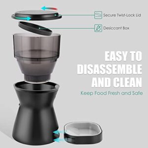 Automatic Cat Feeders, 4L Automatic Cat Food Dispenser with APP and 2.4G WiFi, Timed Pet Feeder Program 1-10 Meals Control, 10s Voice Recorder, Auto Cat Feeder for Cat and Dog, Black