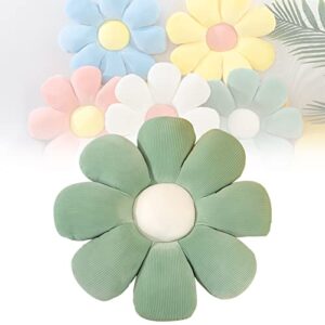 lrkoayjgo flower pillow, flower-shaped throw pillow butt seating cushion flower floor pillow, cute decorative plush pillow for chair bed sofa (green, 14.9"