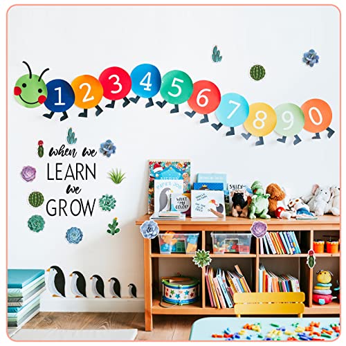 13 Pieces Succulents Cutouts Classroom Decor Succulents Paper Cuts Rustic Bloom Succulent Accents When We Learn We Grow Bulletin Board Set for Kids Classroom School Wall Decorations