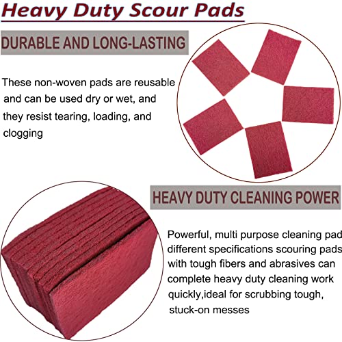 Tonmp 10 Pack 6" x 9" 400 Grit General Purpose Scuff Pads for Scuffing, Scouring, Sanding, Paint Primer Prep Adhesion Scratch - Surface Preparation Automotive Car Auto Body Woodworking (Red)