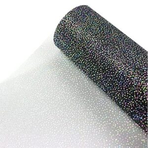 Yuanchuan Mirage Glitter Tulle Rolls 6 inch x 10 Yards (30 feet) for Table Runner Chair Sash Bow Pet Tutu Skirt Sewing Crafting Fabric Christmas Wedding Unicorn Halloween Party Gift Ribbon (Black)