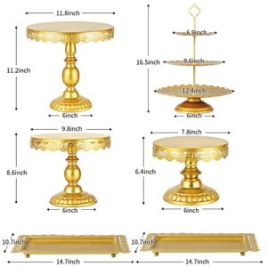 Gold Cake Stand Set Gold Metal Round Cupcake Stand for Wedding Birthday Party (8In/10In/12In)