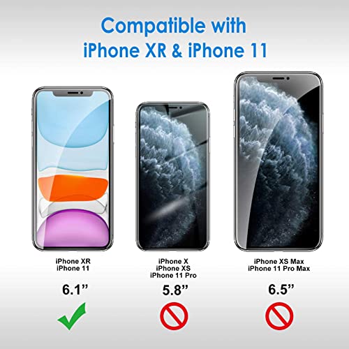 AVOAR 3 Pack Screen Protector for iPhone 11 / iPhone XR, for iPhone 11 Screen Protector, 6.1 Inch HD Clear Tempered Glass Full Screen Case Friendly, Anti-Scratch, Bubble Free, Case-friendly