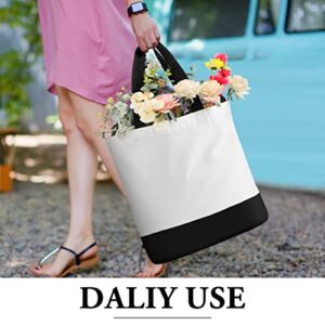 16 Pack Canvas Tote Bags Set Large Cotton Tote with Handle Women Kitchen Grocery Tote for Beach Shopping Holiday DIY Crafts ()